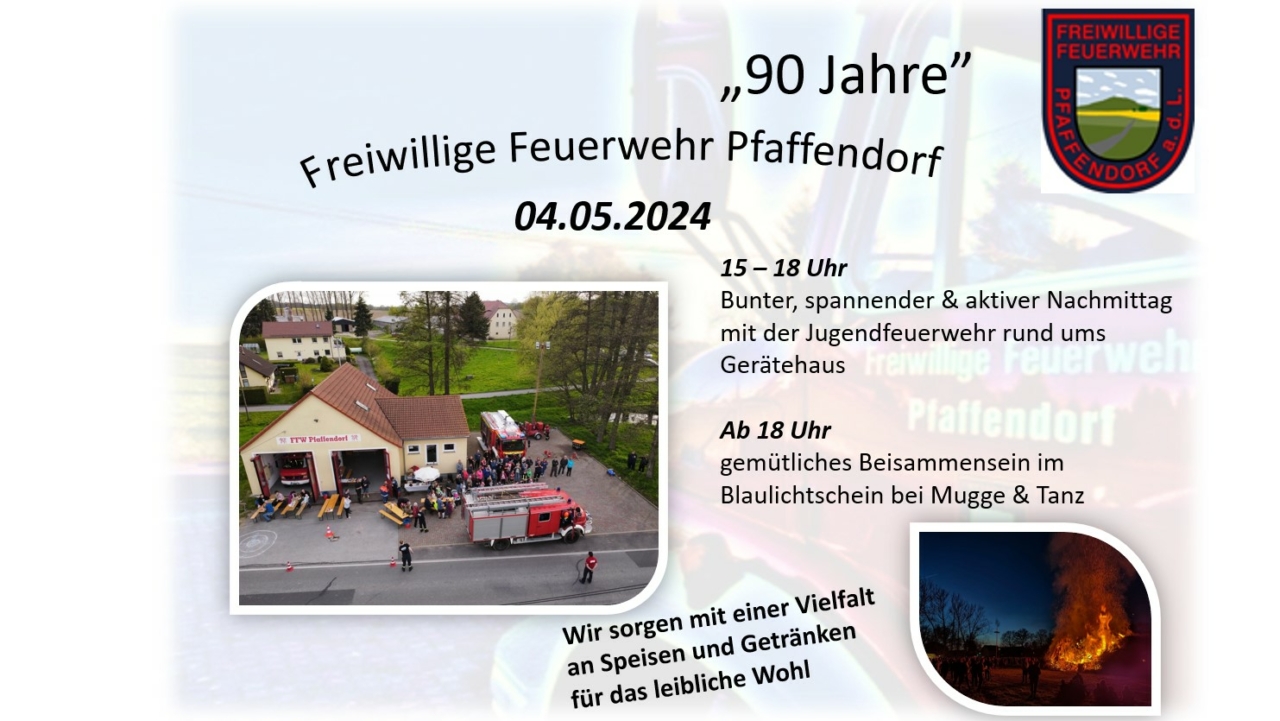 90 Jahre Freiwillige Feuerwehr Pfaffendorf | Gemeinde Markersdorf